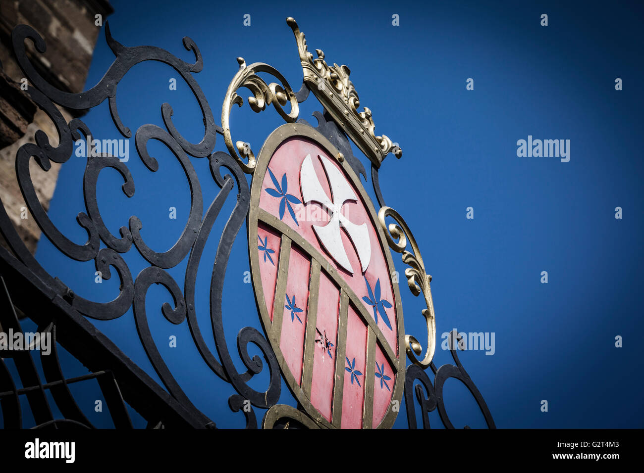 Church Shield at the gate of one of the churches in Guadalajara Jalisco ...
