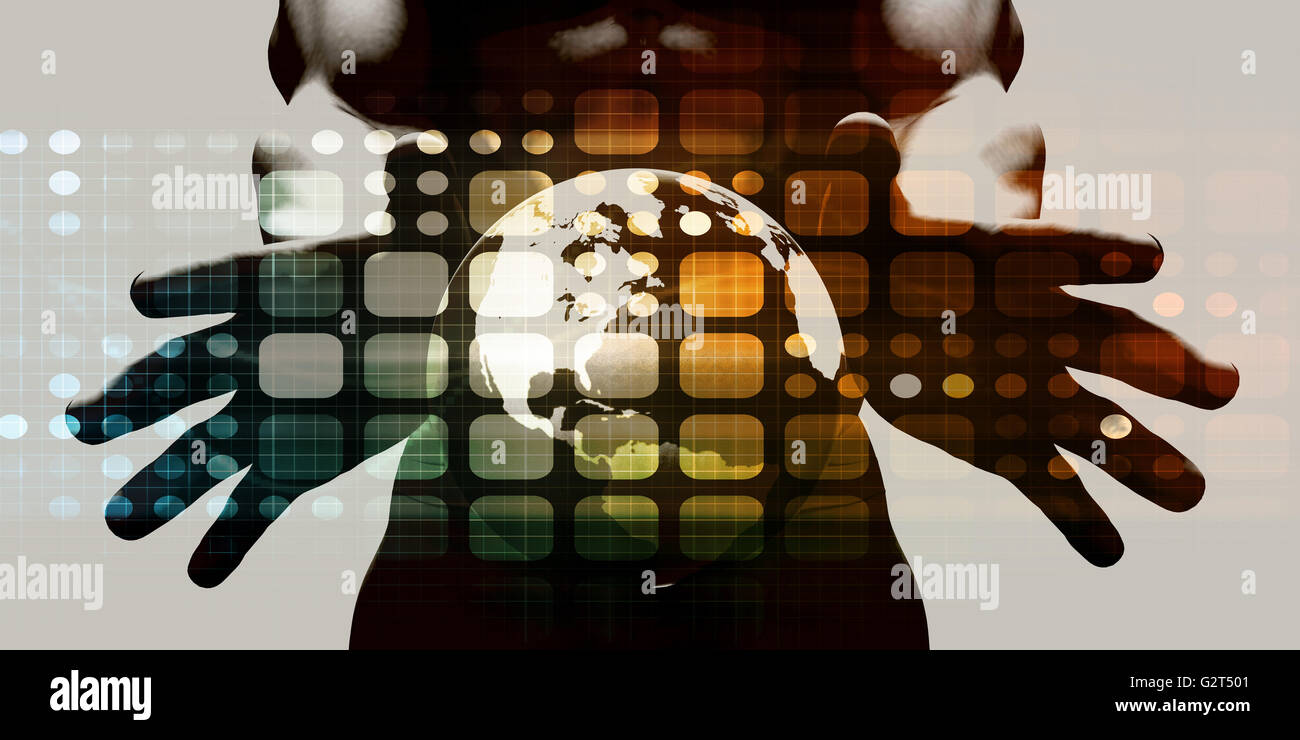 Futuristic Art Abstract with Digital Technology Theme Stock Photo - Alamy