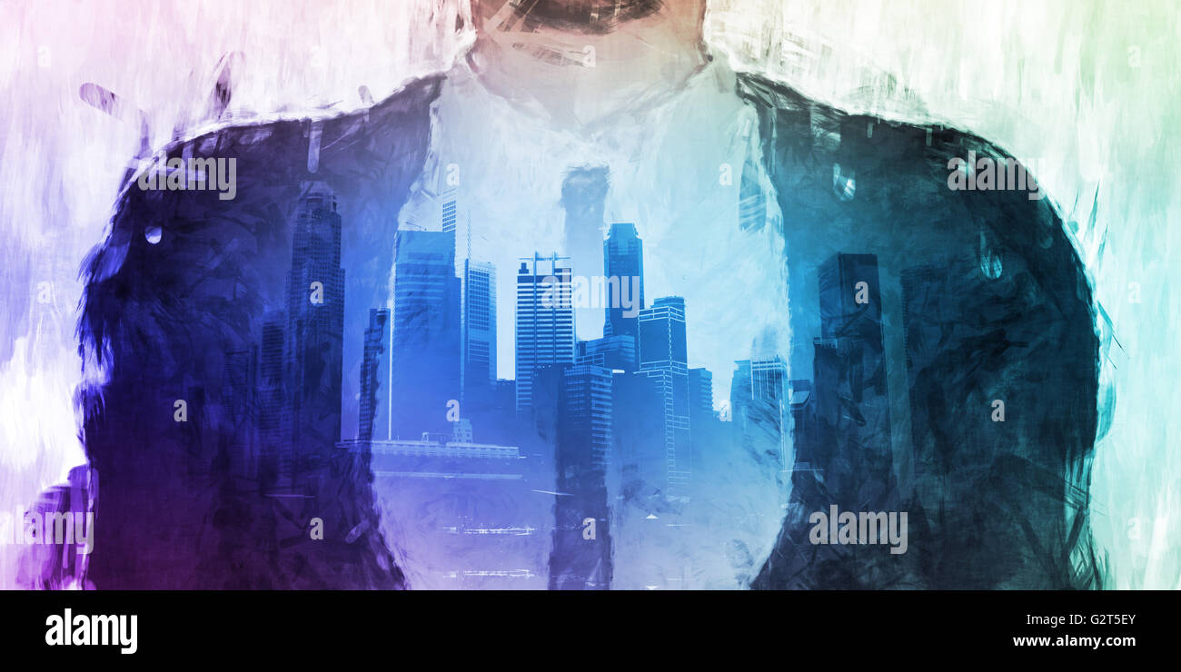 Job Competition in the City with a Graduate in a Suit Stock Photo - Alamy