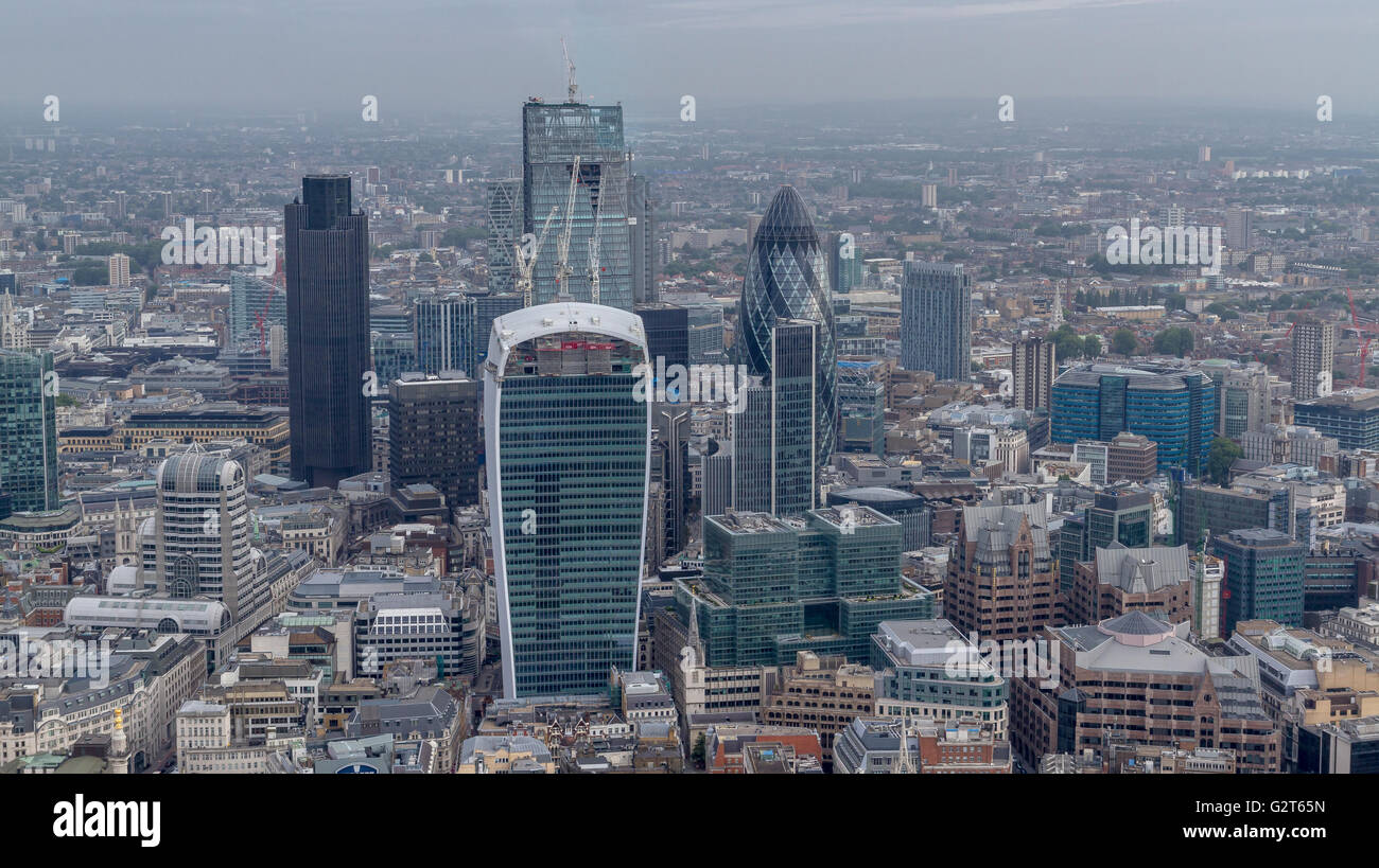 Aerial view of The City Of London with 20 Fenchurch St , Leadenhall ...