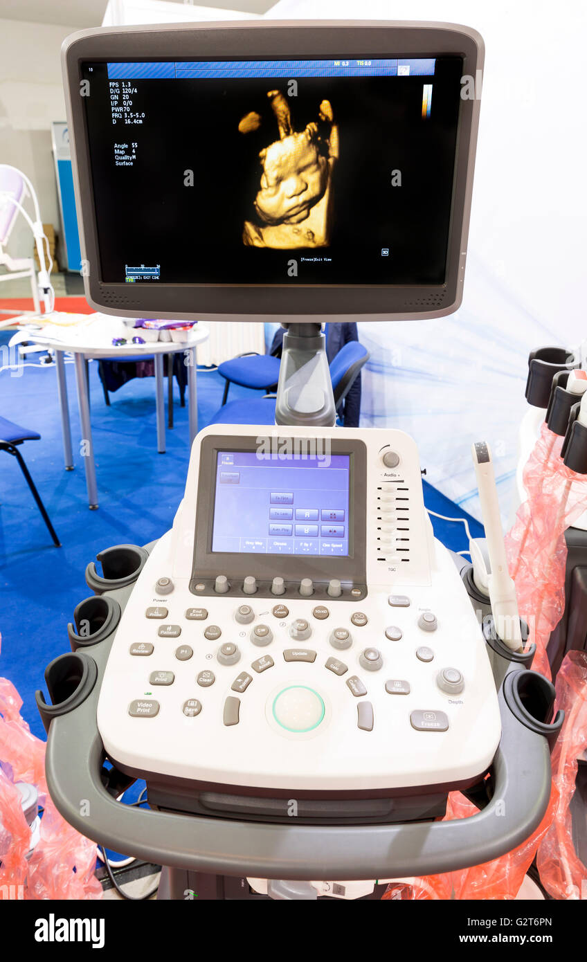 Medical ultrasound machine. Modern medical equipment, preventional ...