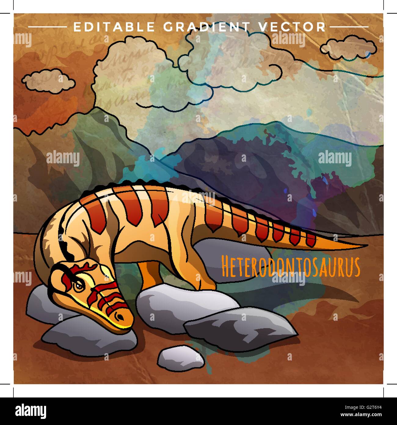 Dinosaur in the habitat. Vector Illustration Of Heterodontosaur Stock ...