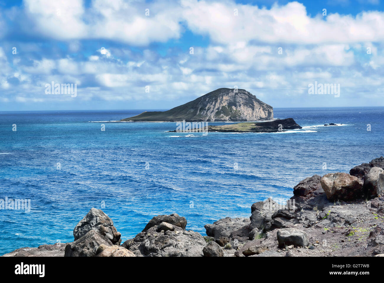 Blue Oahu, Hawaii with lots of room for your type Stock Photo - Alamy