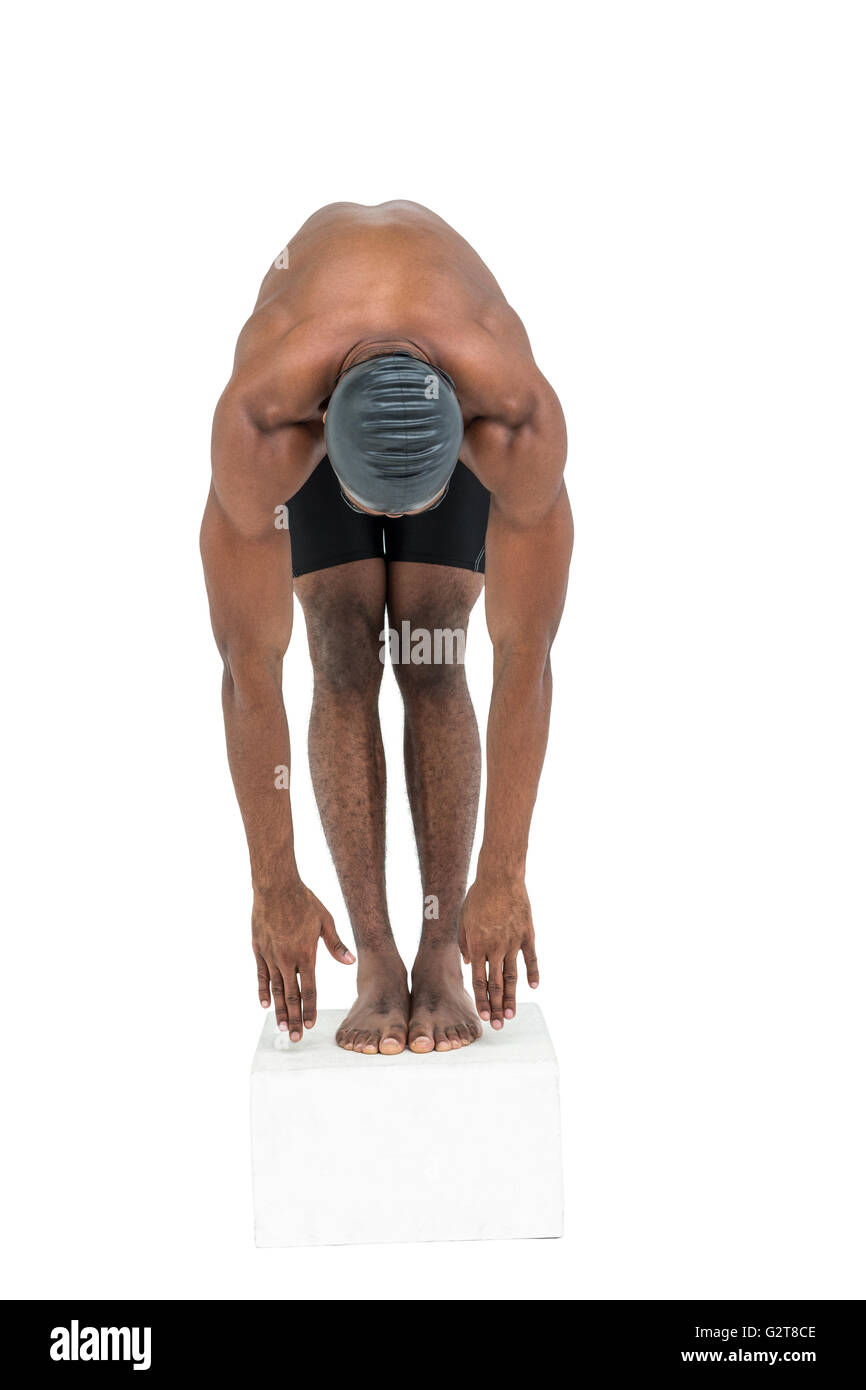 Swimmer ready to dive Stock Photo - Alamy