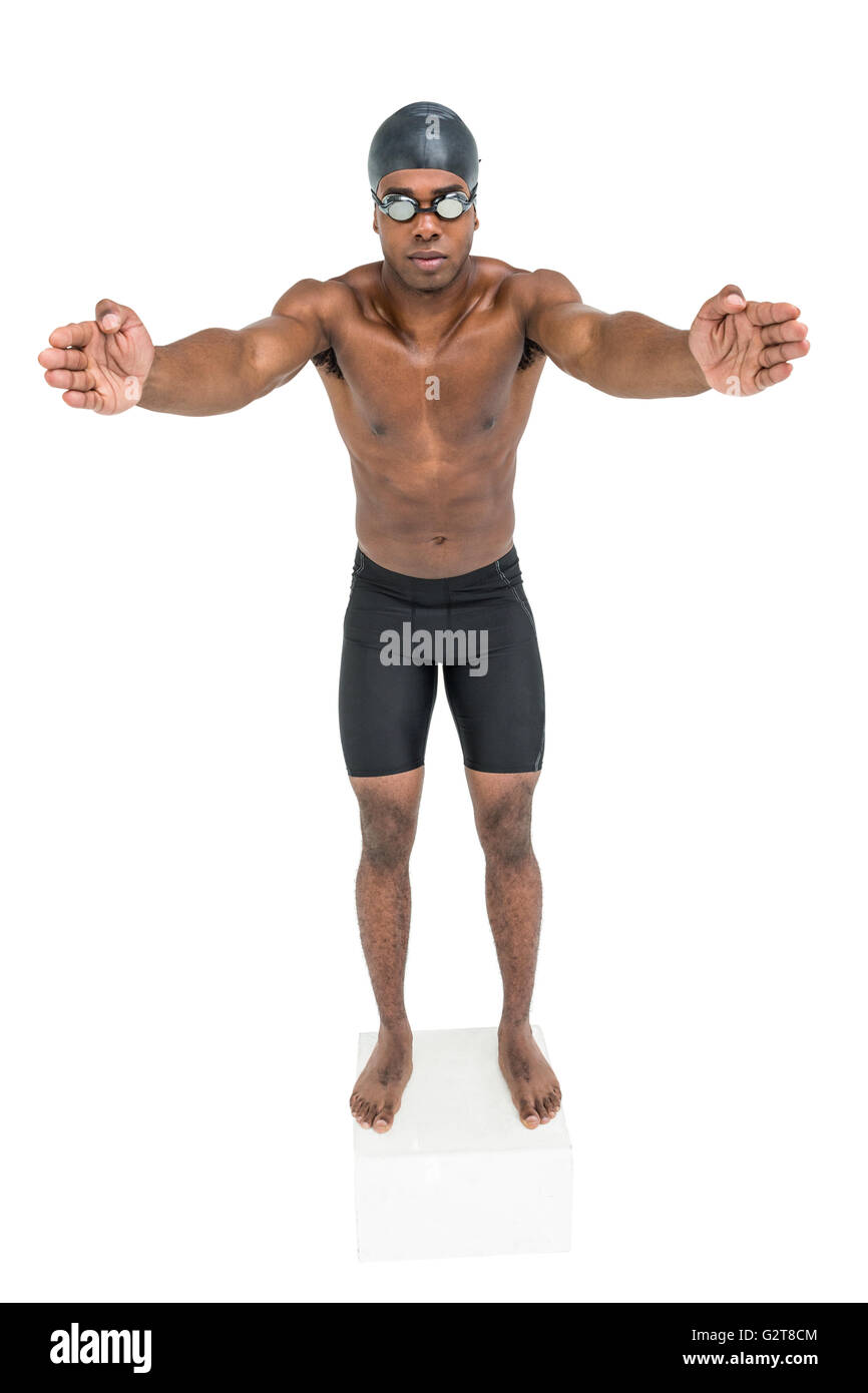 Swimmer ready to dive Stock Photo - Alamy