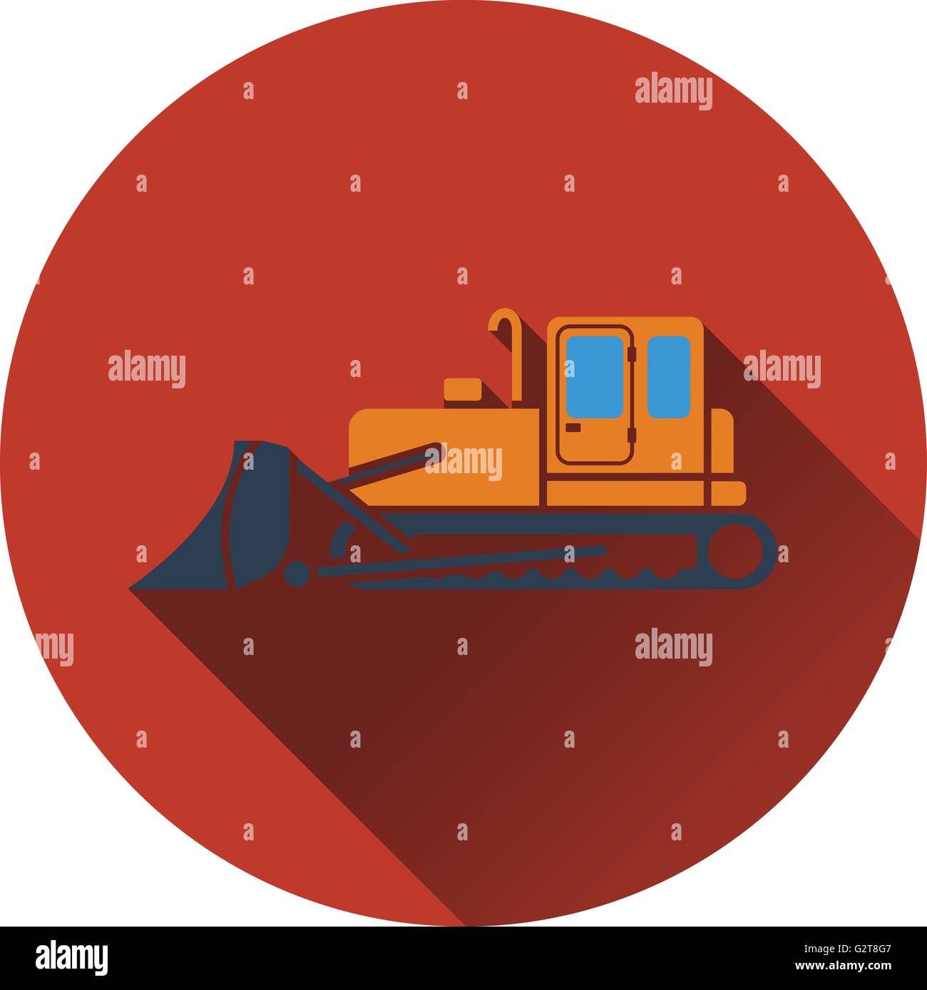 Icon of Construction bulldozer. Flat design. Vector illustration Stock ...