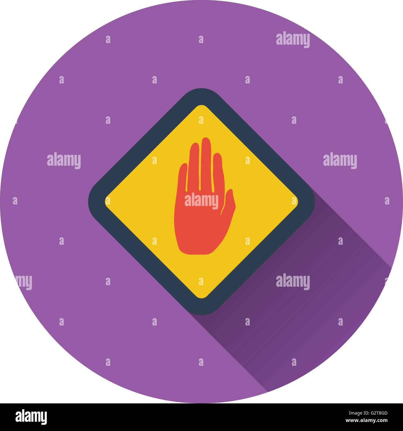 Icon of Warning hand. Flat design. Vector illustration Stock Vector ...