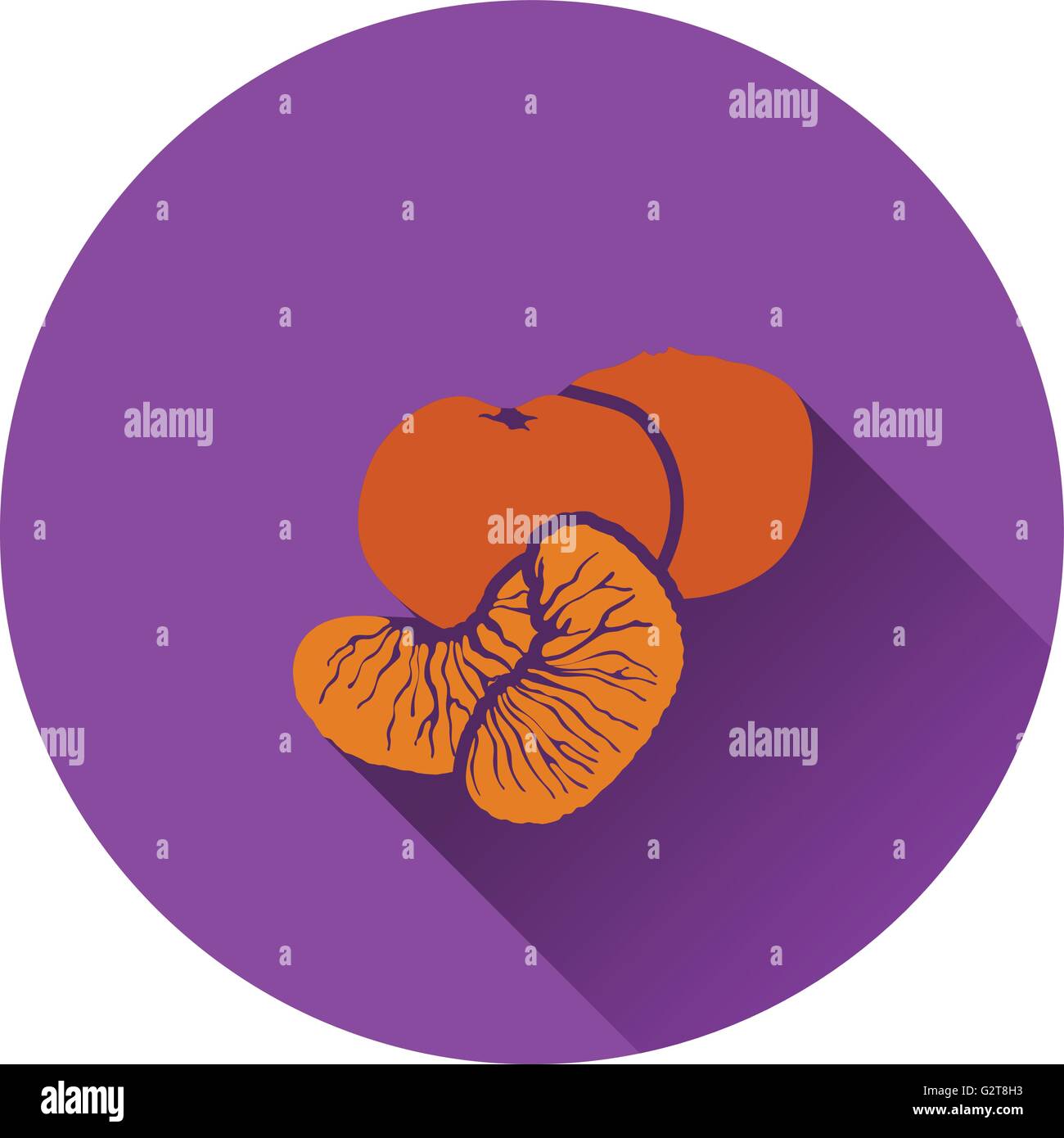 Mandarin icon. Flat design. Vector illustration Stock Vector Image ...