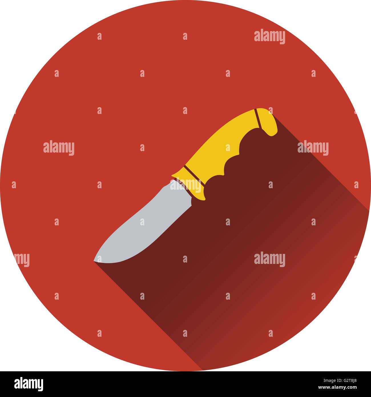 Icon of hunting knife ui colors. Flat design. Vector illustration Stock ...