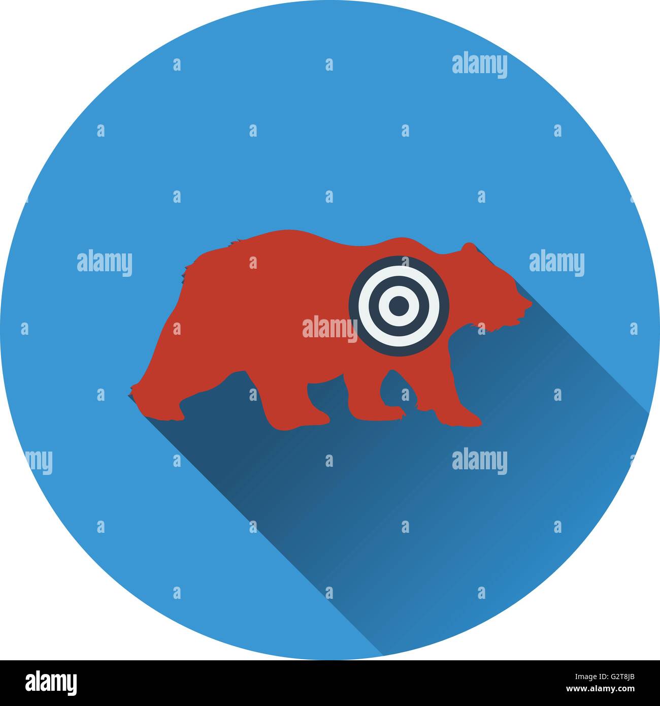 Icon of bear silhouette with target . Flat design. Vector illustration ...