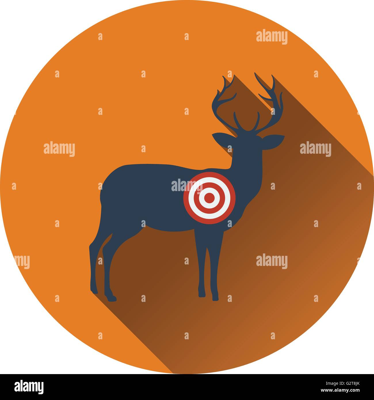 Icon of deer silhouette with target . Flat design. Vector illustration ...