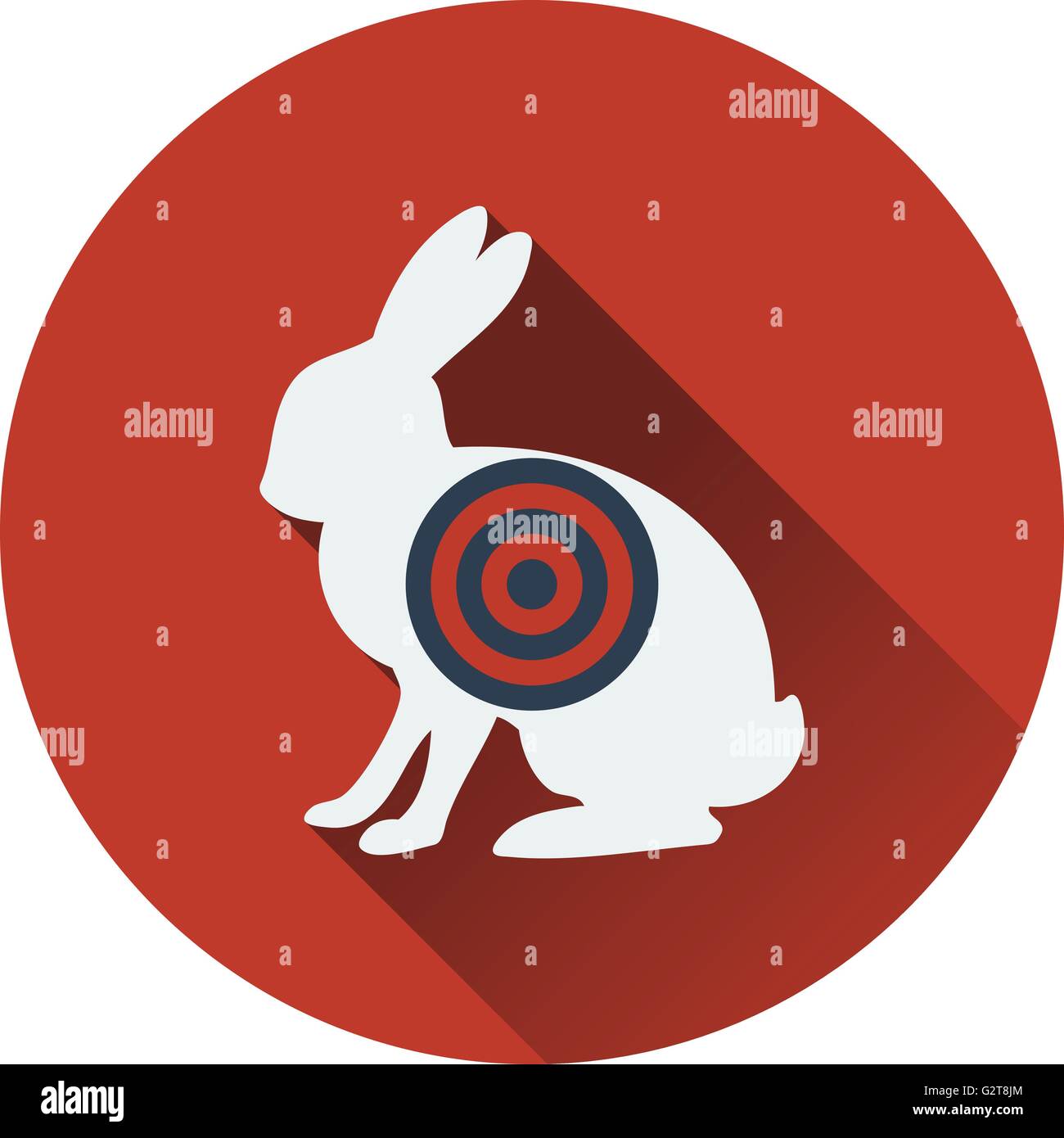 Icon of hare silhouette with target . Flat design. Vector illustration ...
