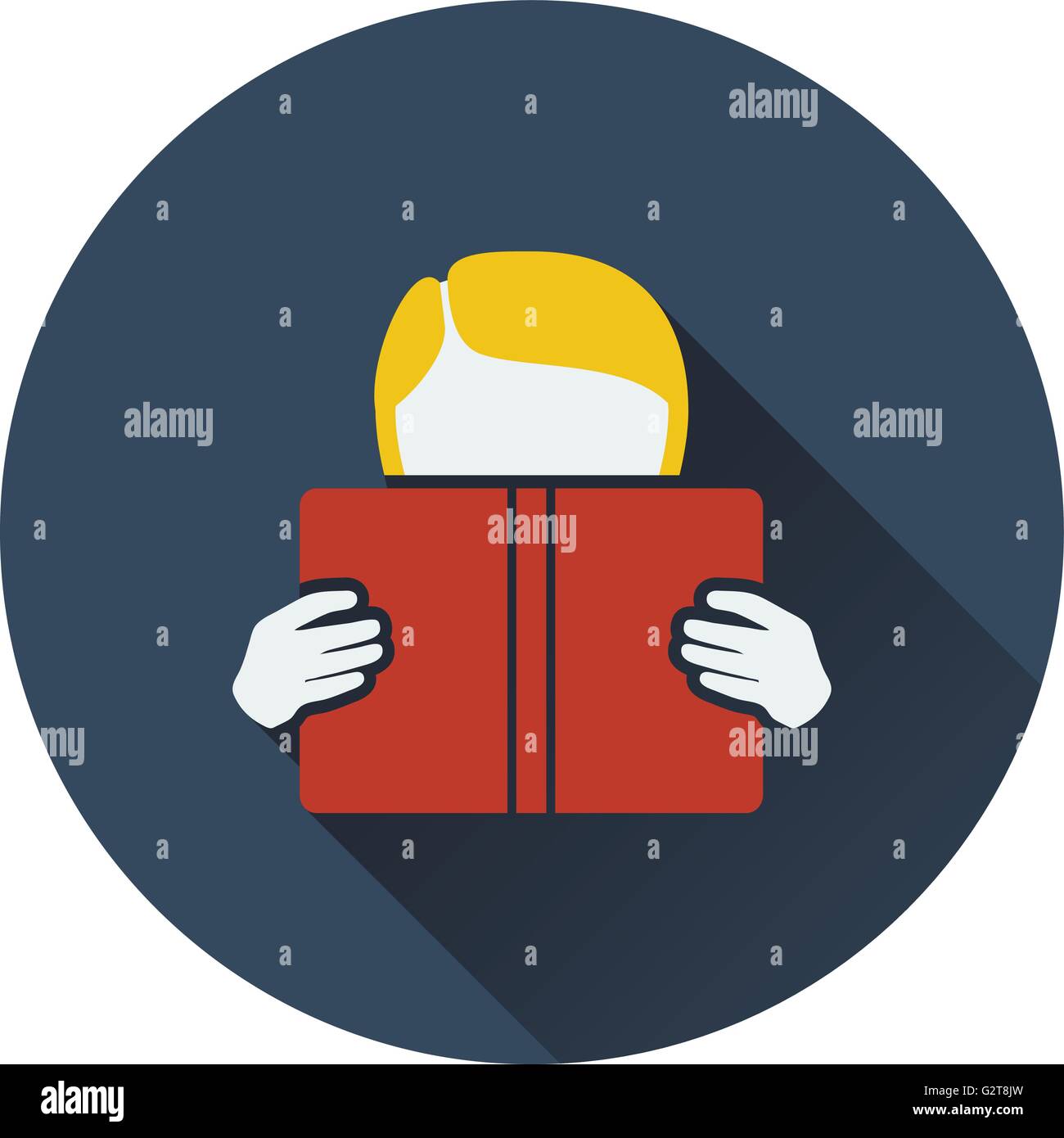 Flat design icon of Boy reading book in ui colors. Flat design. Vector ...