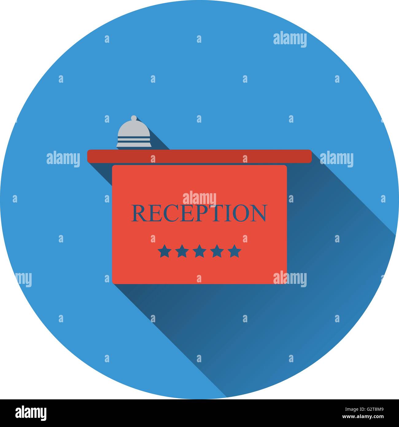 Hotel reception desk icon. Flat design. Vector illustration Stock ...