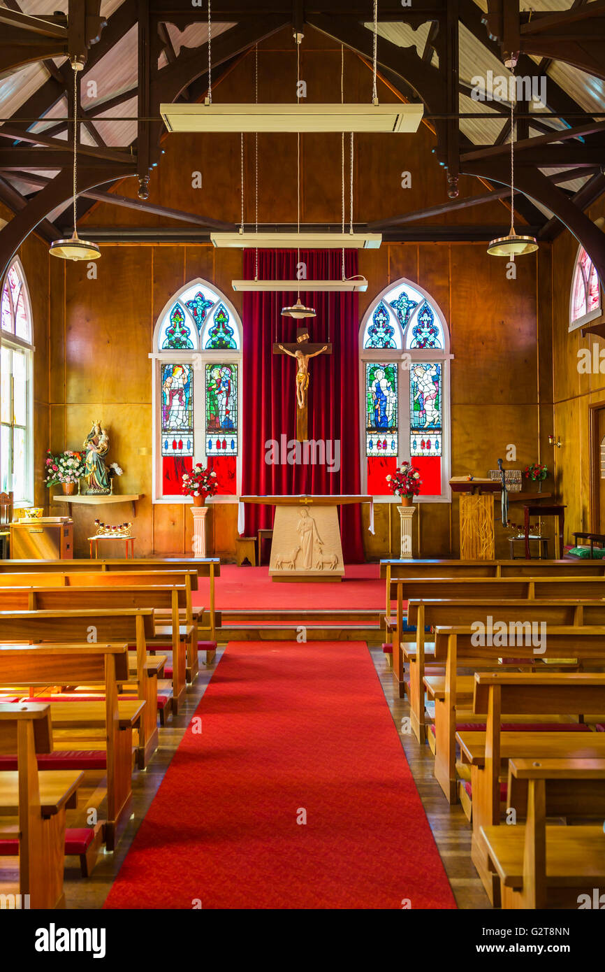 The St. Mary's Catholic Church interior sanctuary in Stanley, East ...