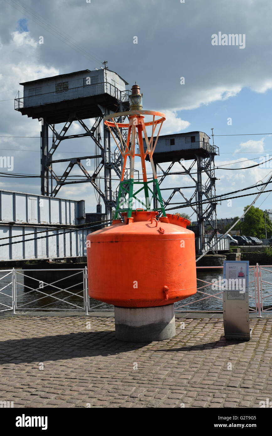 The World Ocean Museum in Kaliningrad. The beacon at the drawbridge ...