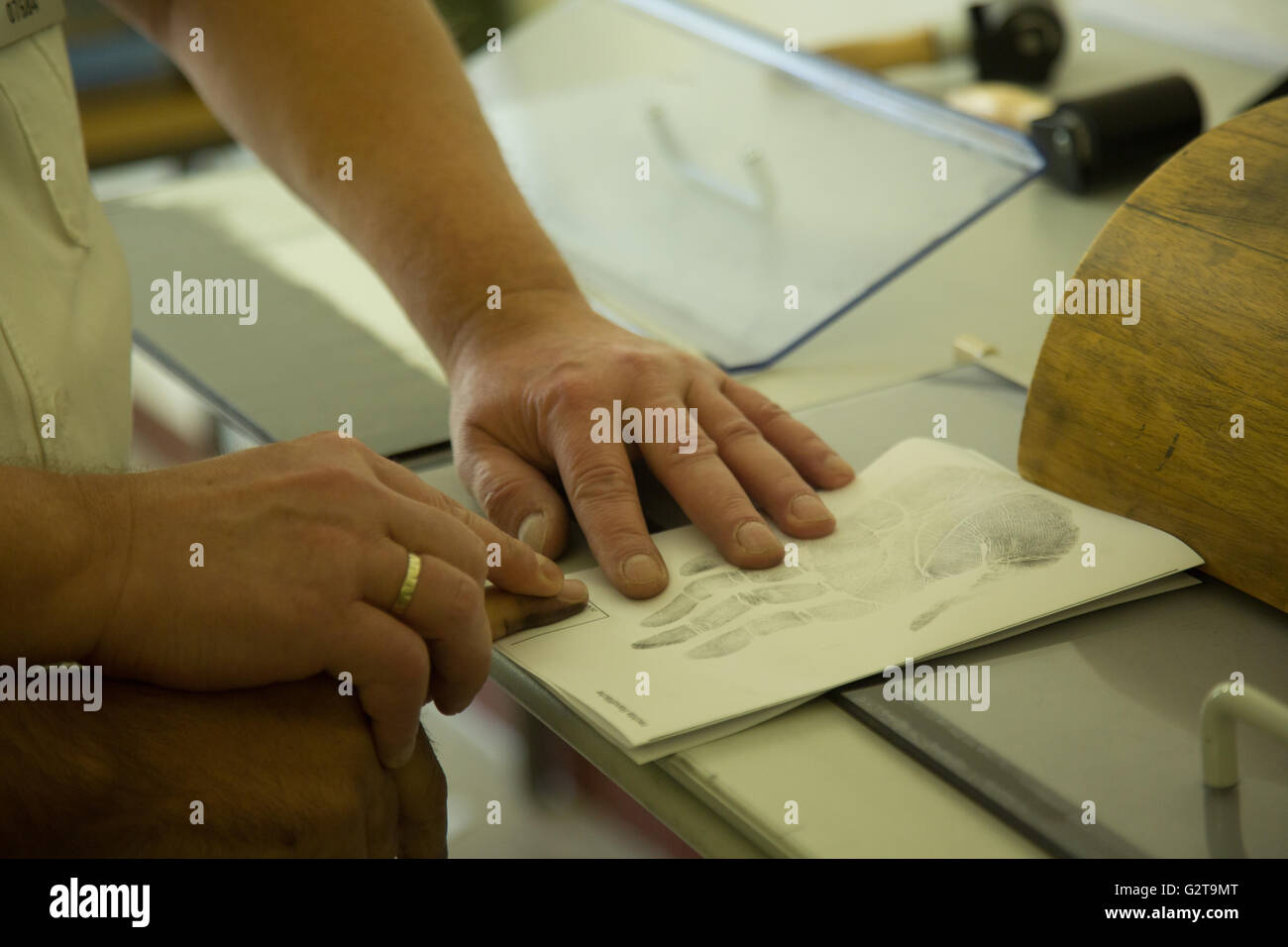25.09.2015, Berlin, Berlin, Germany - From the police fingerprints are ...