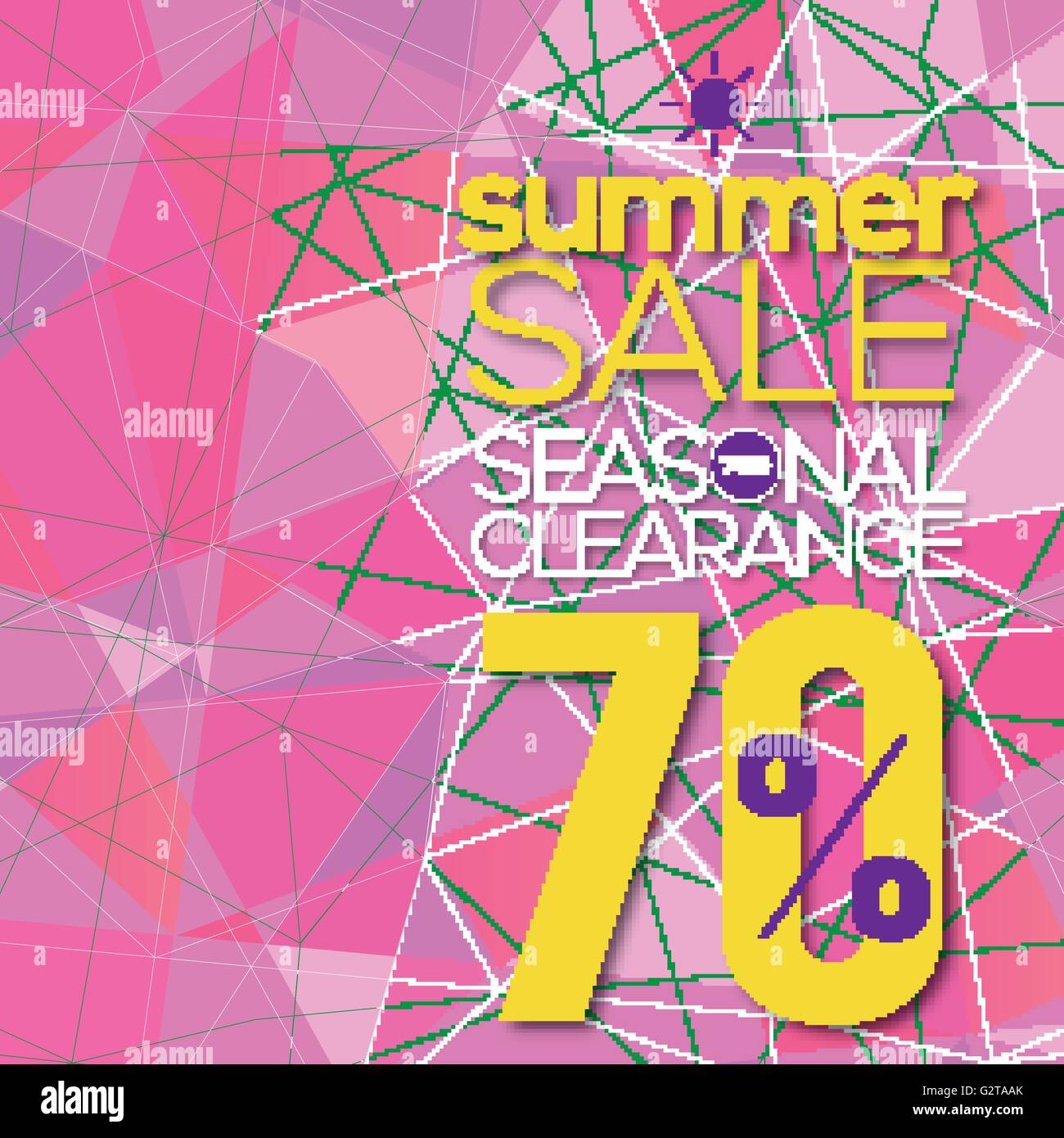 Summer Sale Modern Pink Geometric Background Vector Illustration Stock ...
