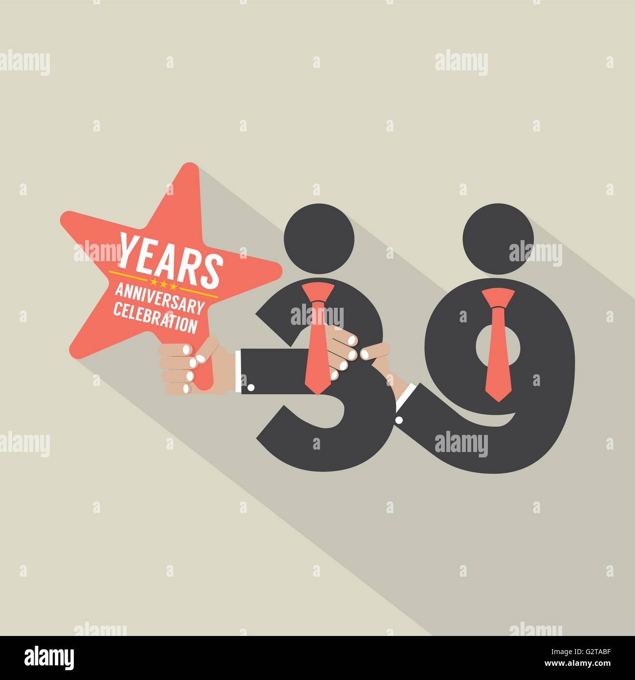 39 Years Anniversary Typography Design Vector Illustration Stock Vector ...