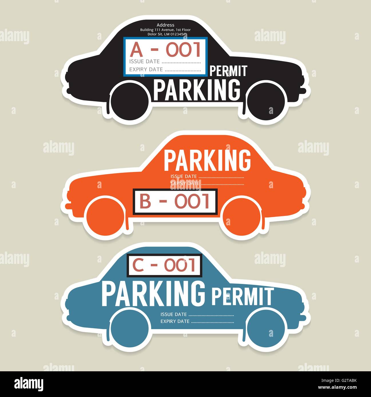Parking Permit Card Vector Illustration Stock Vector Image & Art - Alamy
