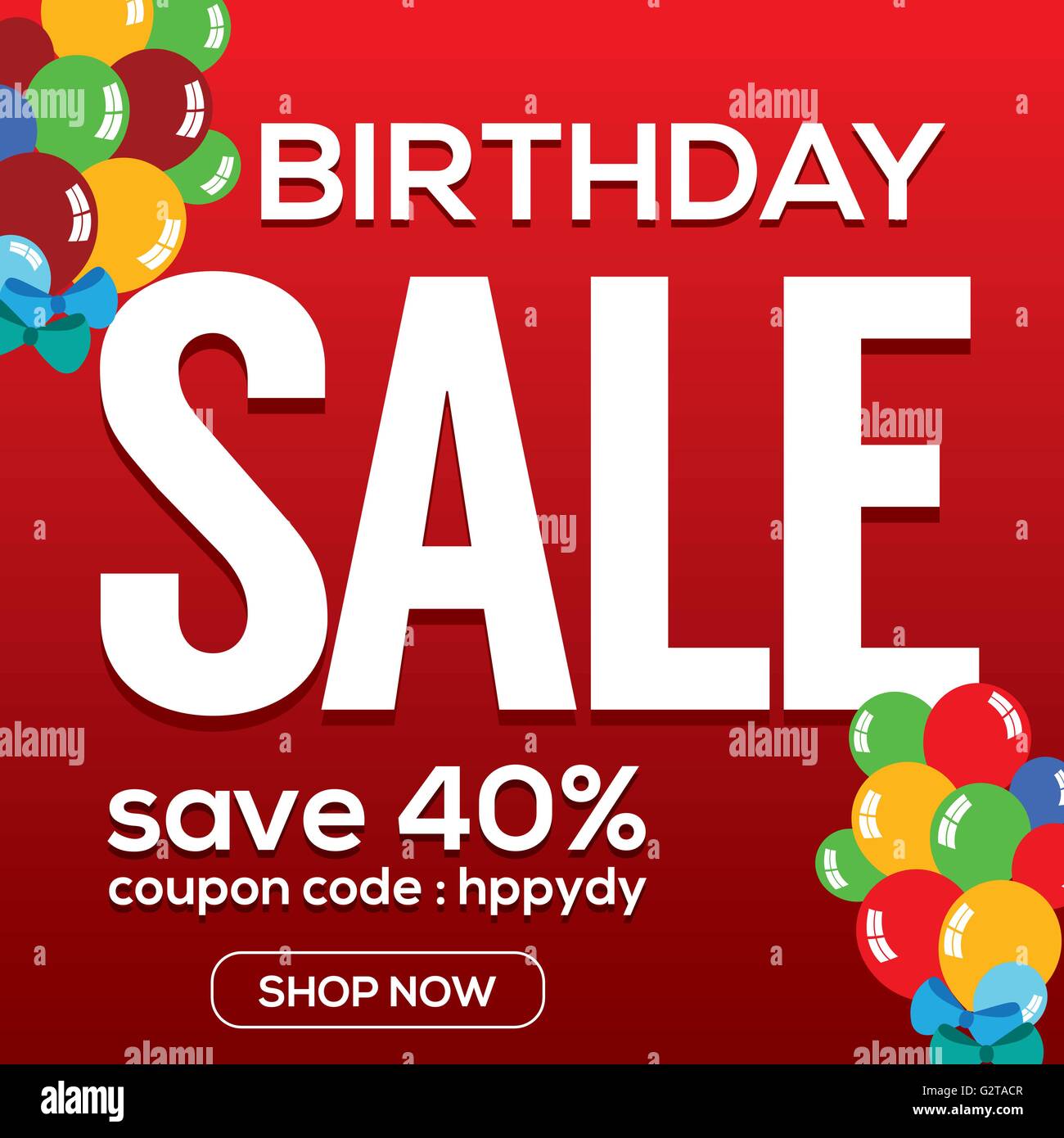 Happy Birthday Sale Banner Vector Illustration Stock Vector Image & Art ...