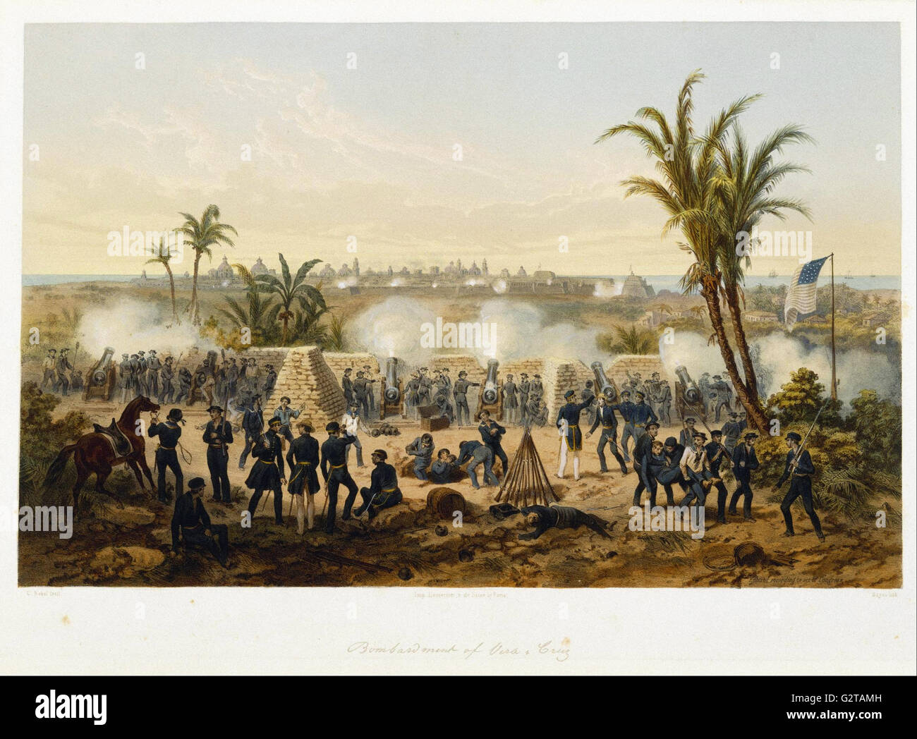 Adolphe Jean-Baptiste Bayot - Bombardment of Vera-Cruz Stock Photo - Alamy