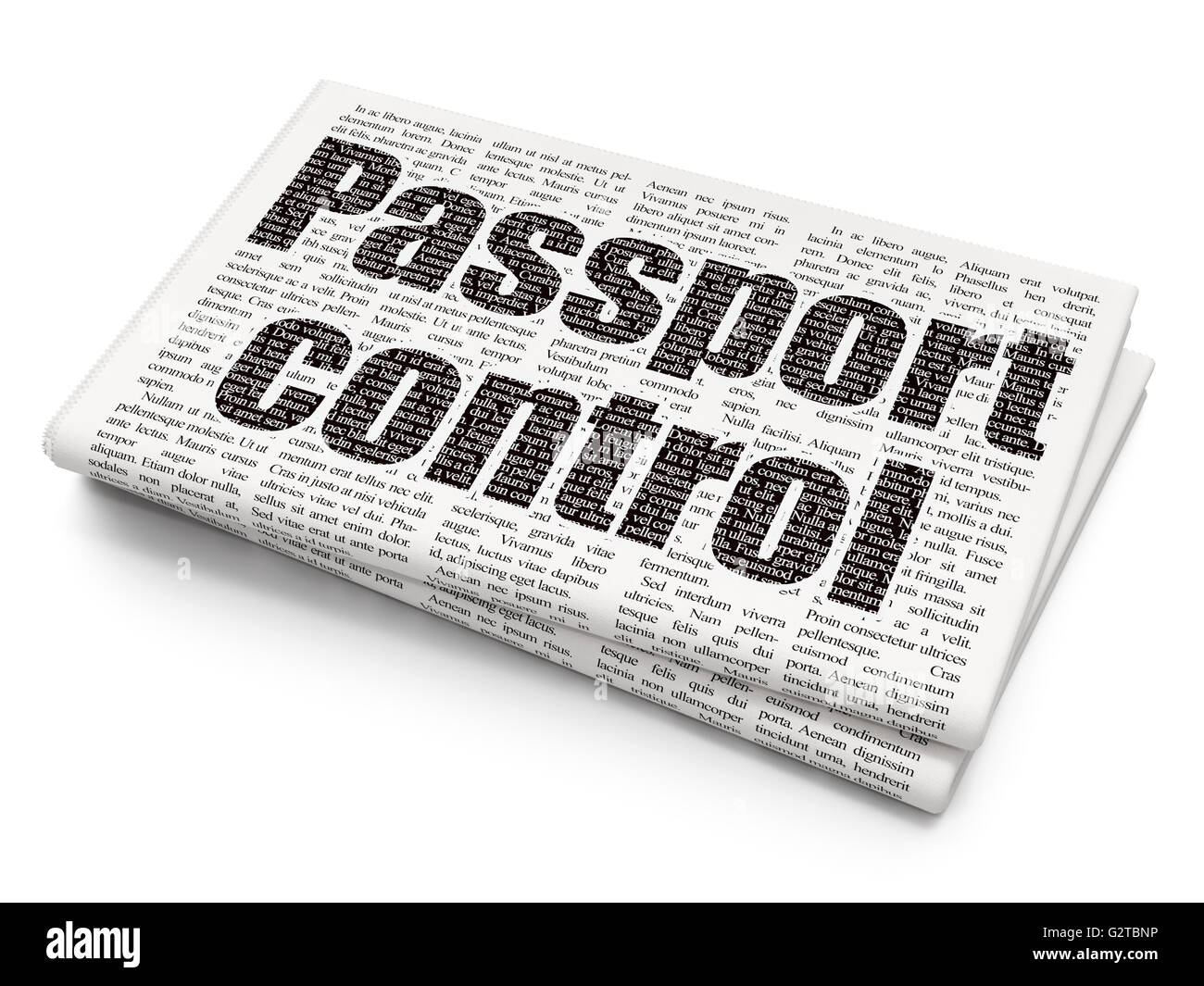 Travel concept: Passport Control on Newspaper background Stock Photo ...