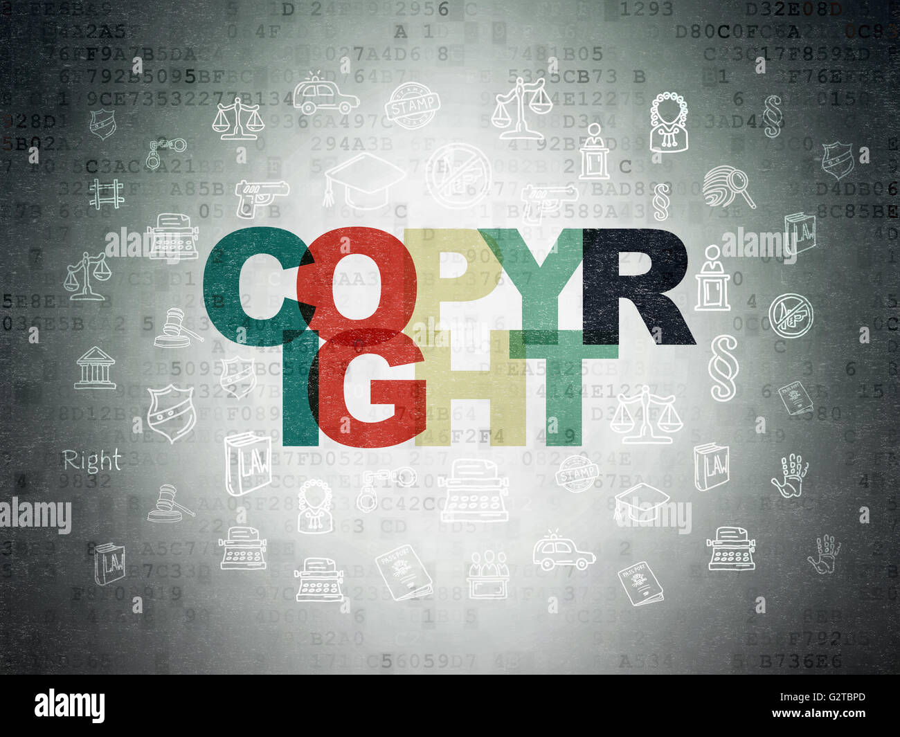 Law concept: Copyright on Digital Data Paper background Stock Photo - Alamy