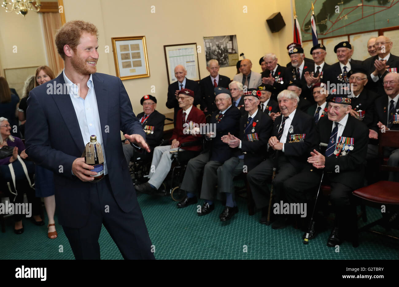 Prince Harry attends a reception with veterans who took part in the D ...