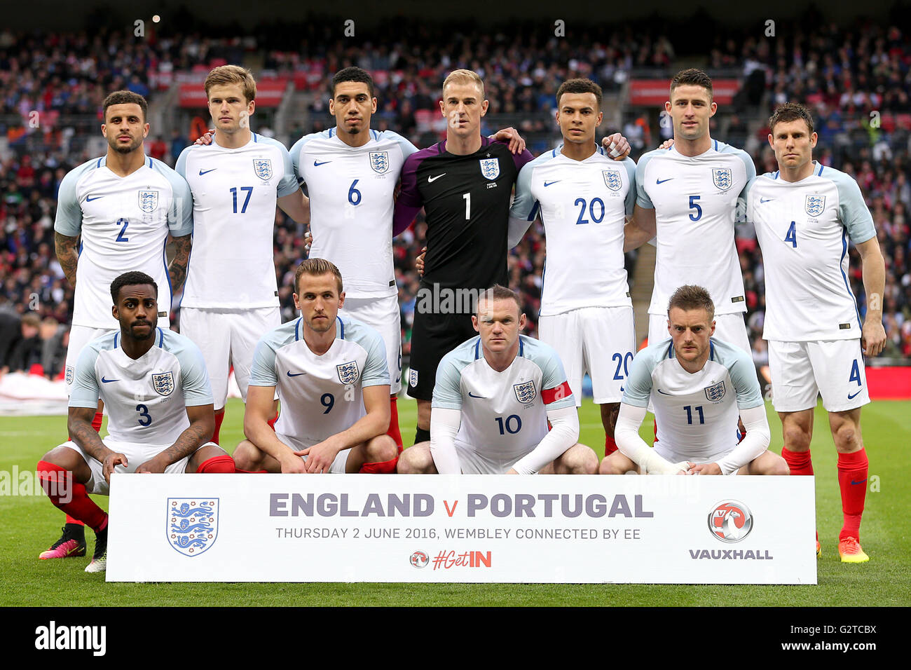 England team group of: (back row, left to right) Kyle Walker, Eric Dier ...