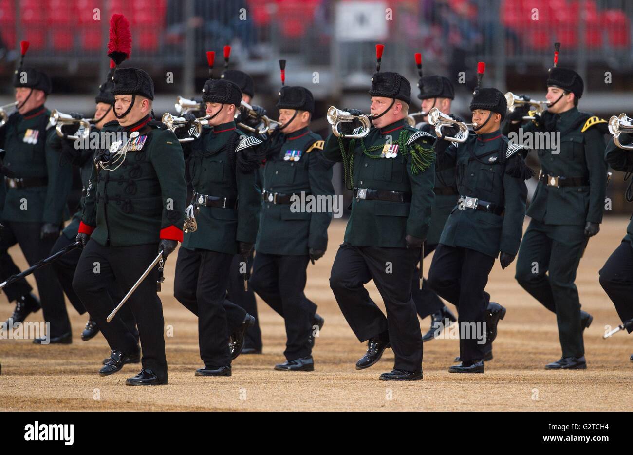 Troops of the Rifles' perform during the Rifles' Sounding Retreat on ...