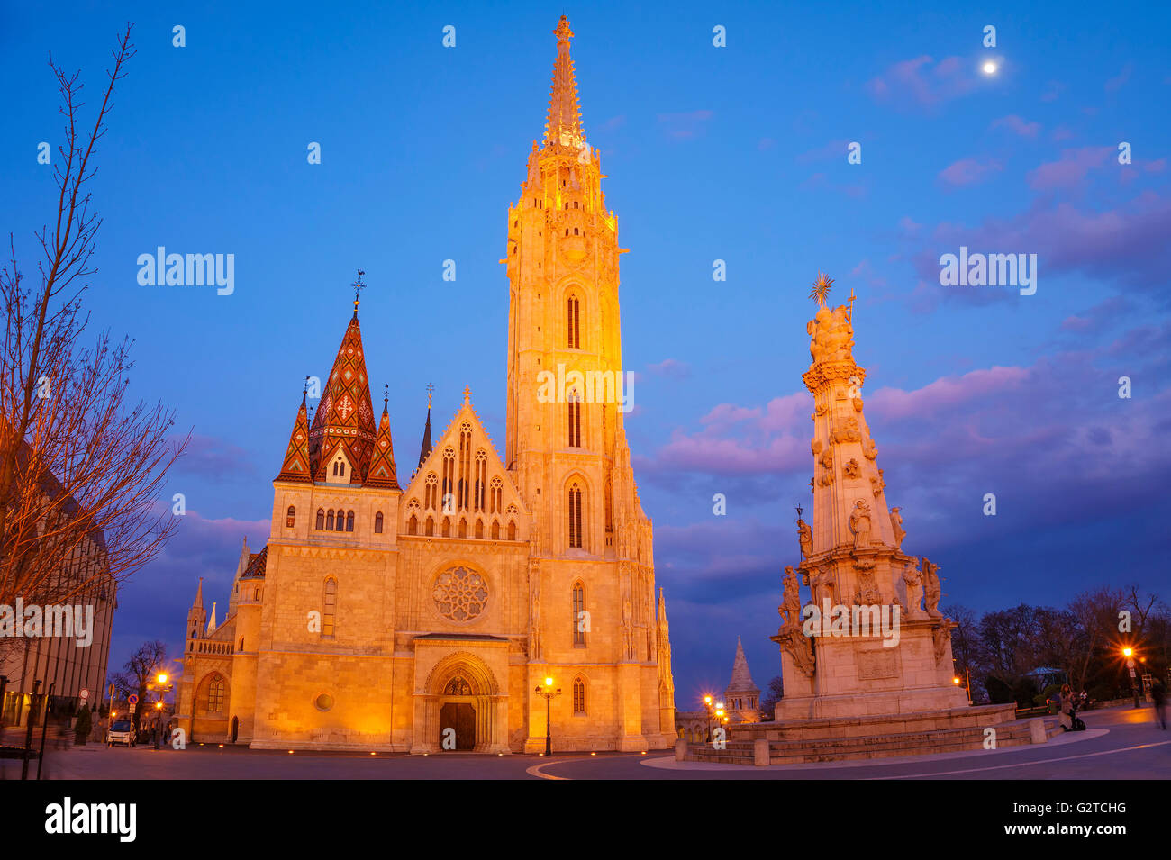Panoramic view of the famous Fisherman's Bastion square. Centered the ...