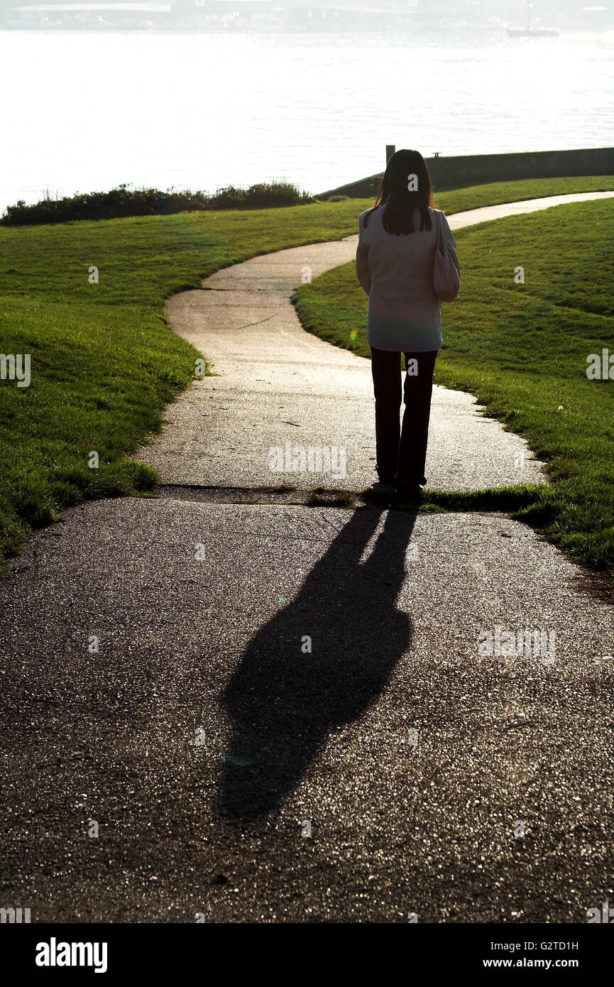 Walking down the winding path Stock Photo - Alamy