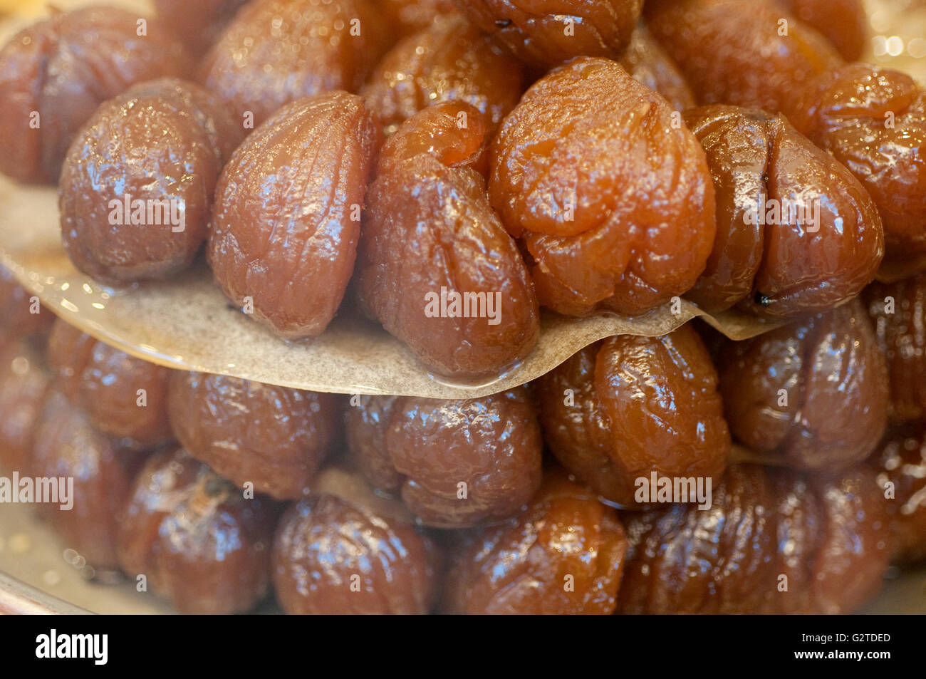 Marron glace candied chestnuts hi-res stock photography and images - Alamy
