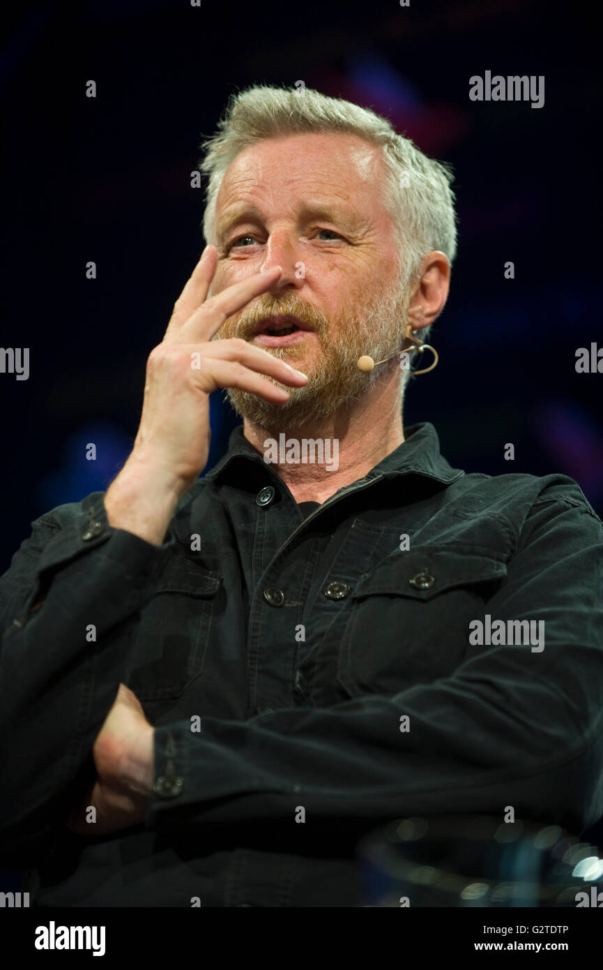 Billy Bragg speaking on stage at Hay Festival 2016 Stock Photo - Alamy