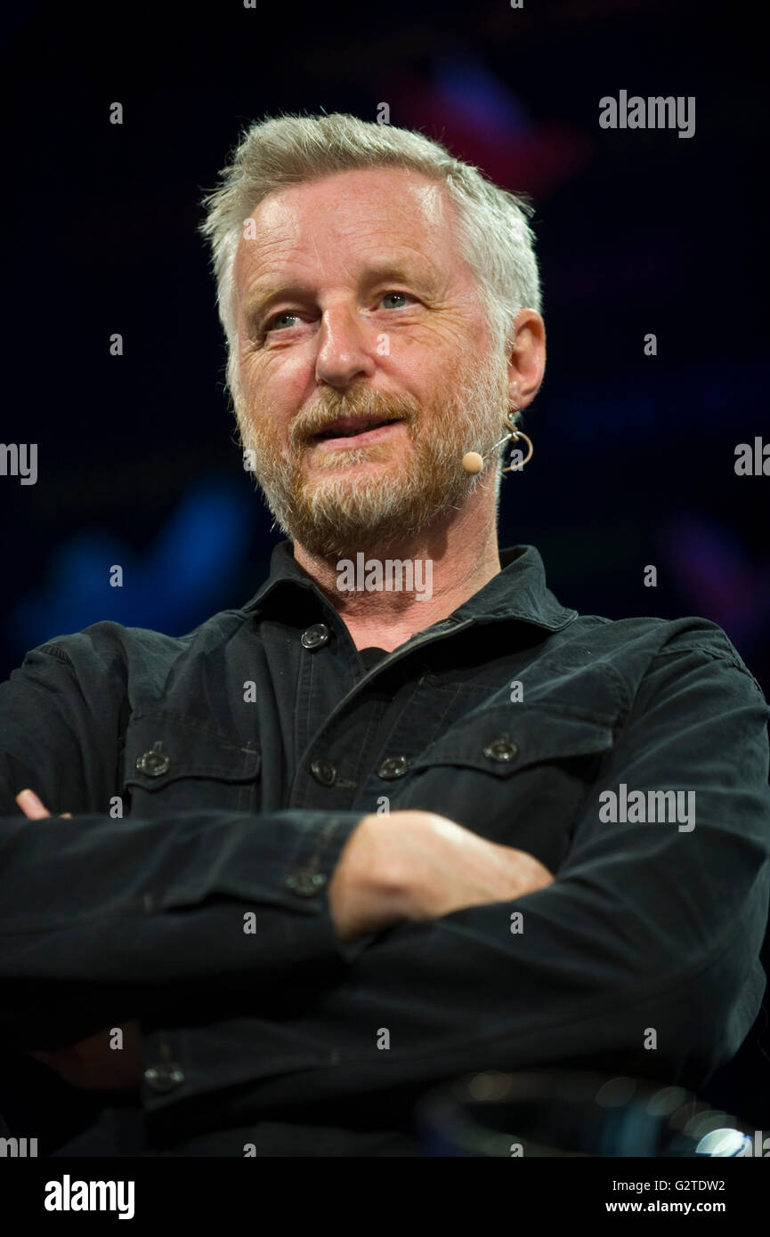 Billy Bragg speaking on stage at Hay Festival 2016 Stock Photo - Alamy