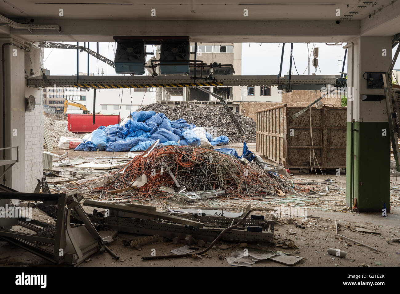 Demolition of large industrial buildings Stock Photo - Alamy