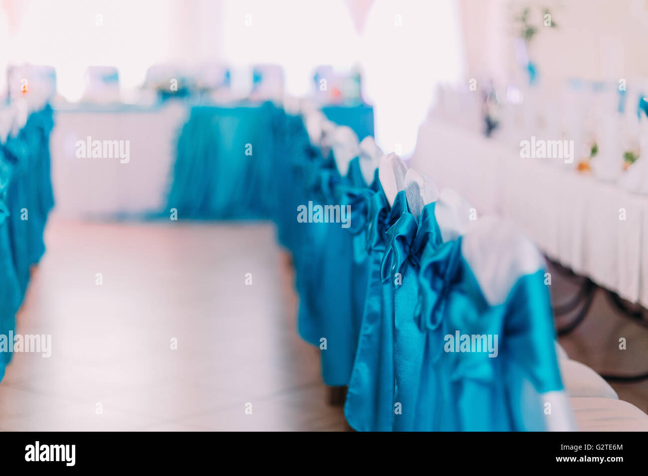 Blue chair ribbons hi-res stock photography and images - Alamy