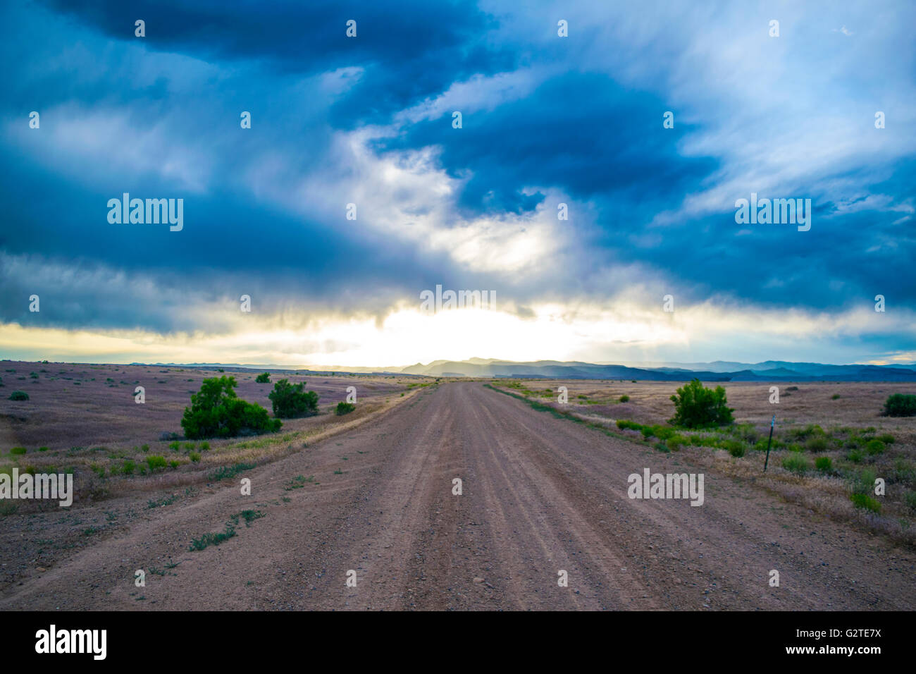 Crazy sky before the sunset in Utah Stock Photo - Alamy