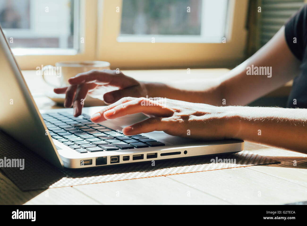 girl working on computer Stock Photo - Alamy