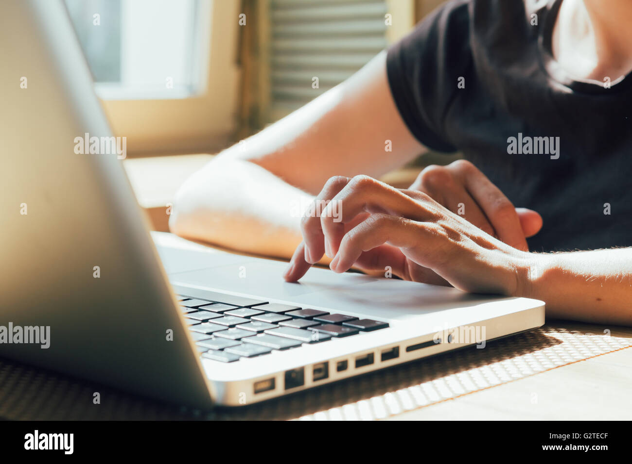 girl working on computer Stock Photo - Alamy