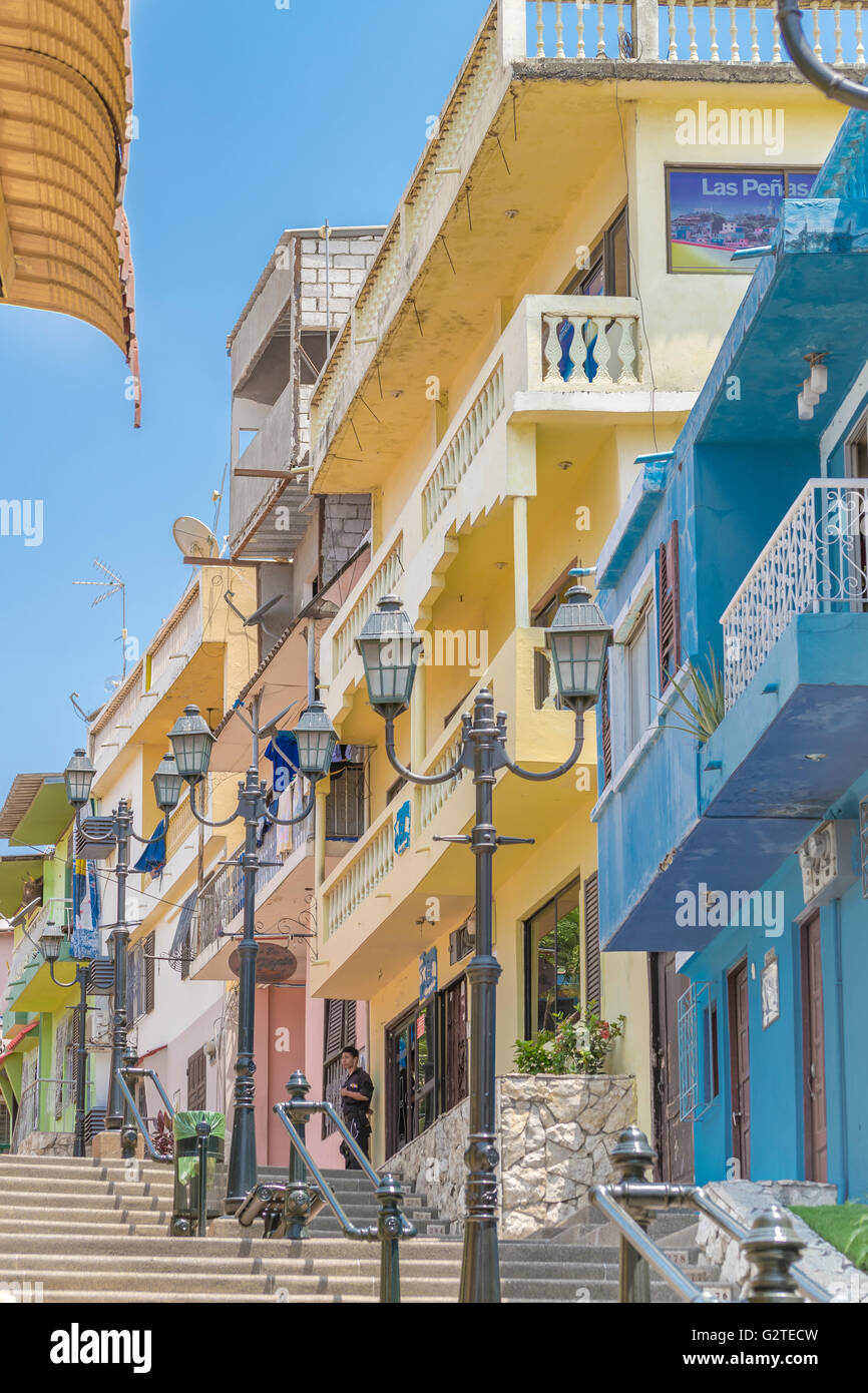 GUAYAQUIL, ECUADOR, OCTOBER - 2015 - Houses at Cerro Santa Ana, a ...