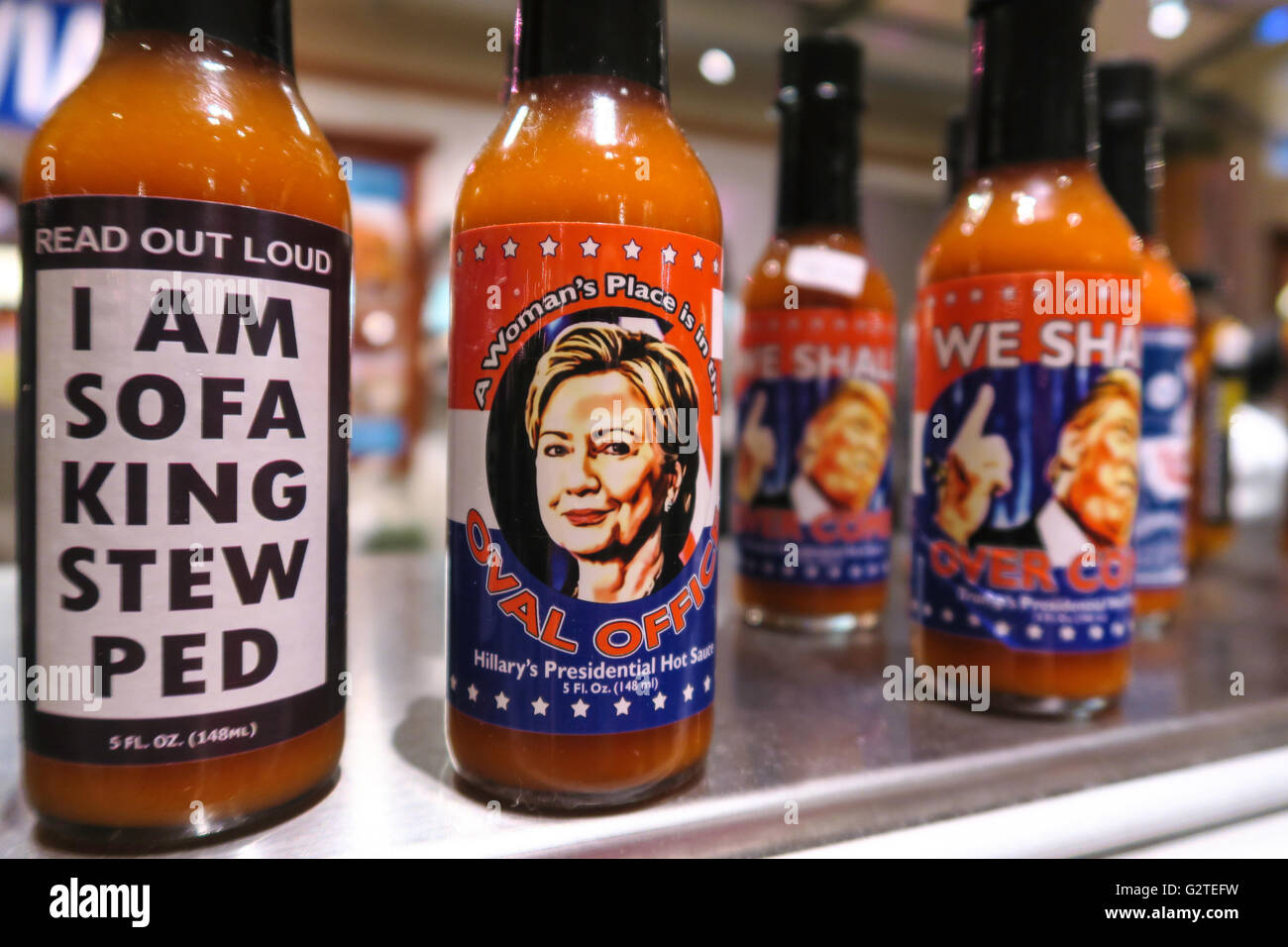 Novelty Hot Sauces Display, USA Stock Photo - Alamy