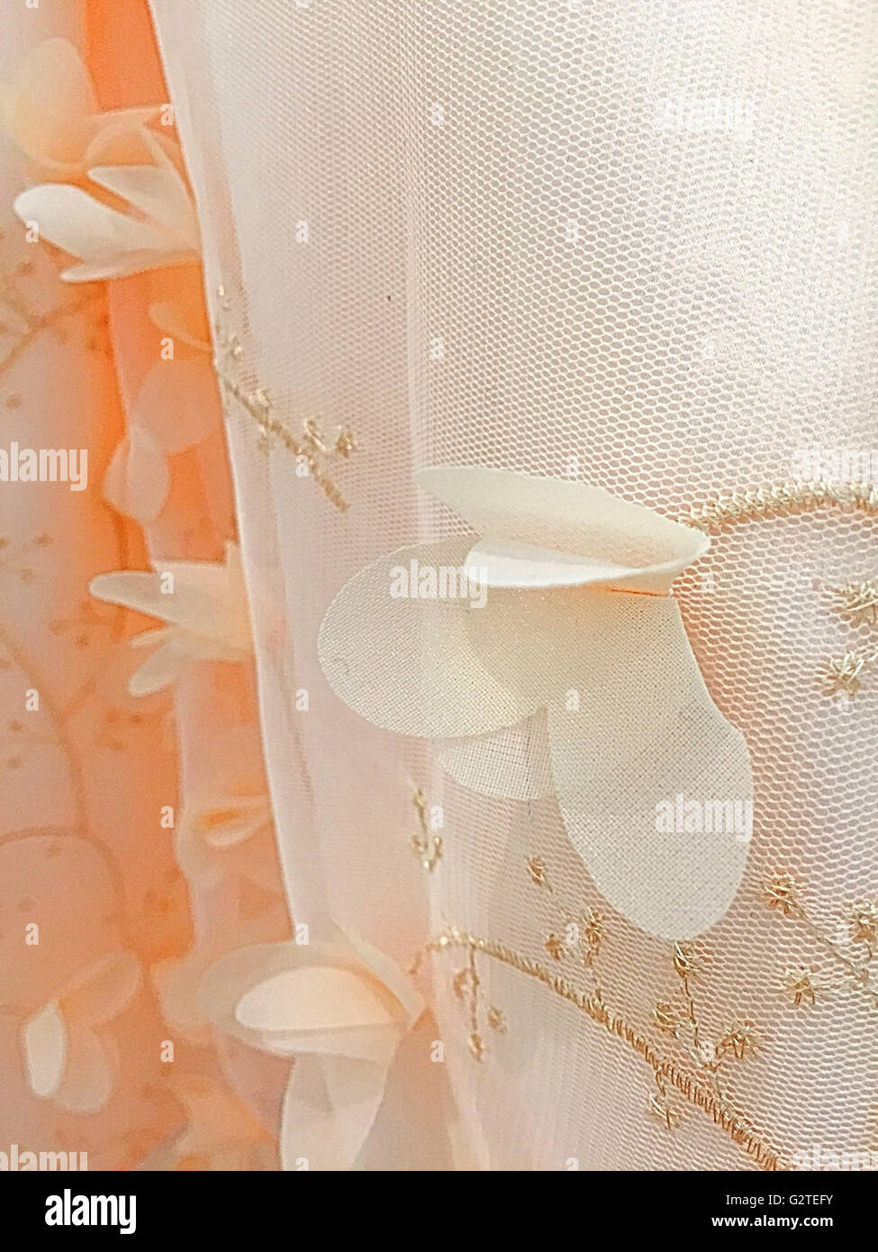 Delicate Embroidered Fabric Stock Photo - Alamy