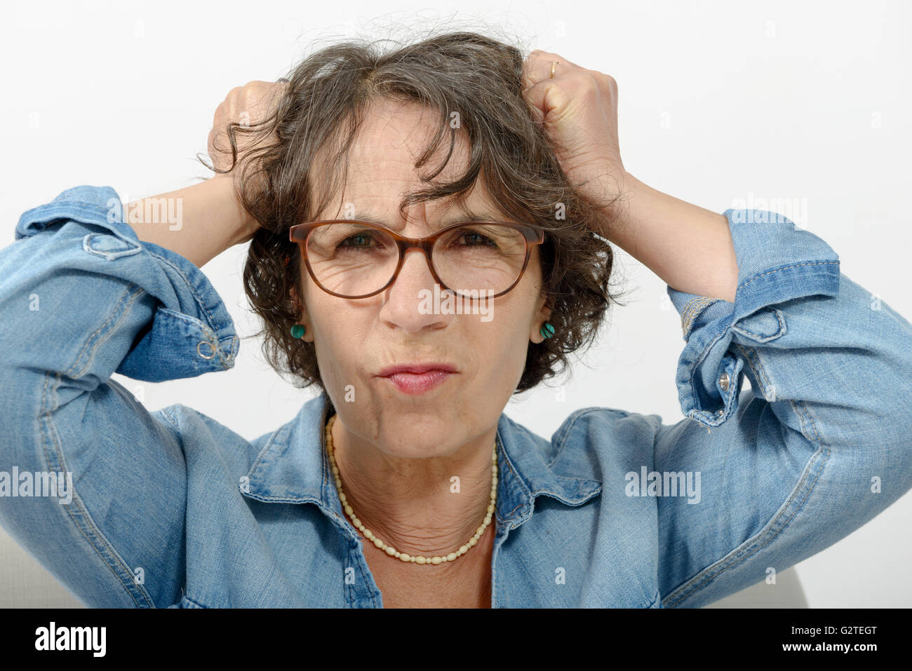 Woman middle age angry hi-res stock photography and images - Alamy