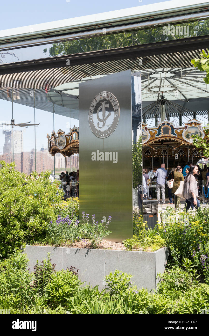 Jane's Carousel in Brooklyn Bridge Park, NYC, USA Stock Photo - Alamy