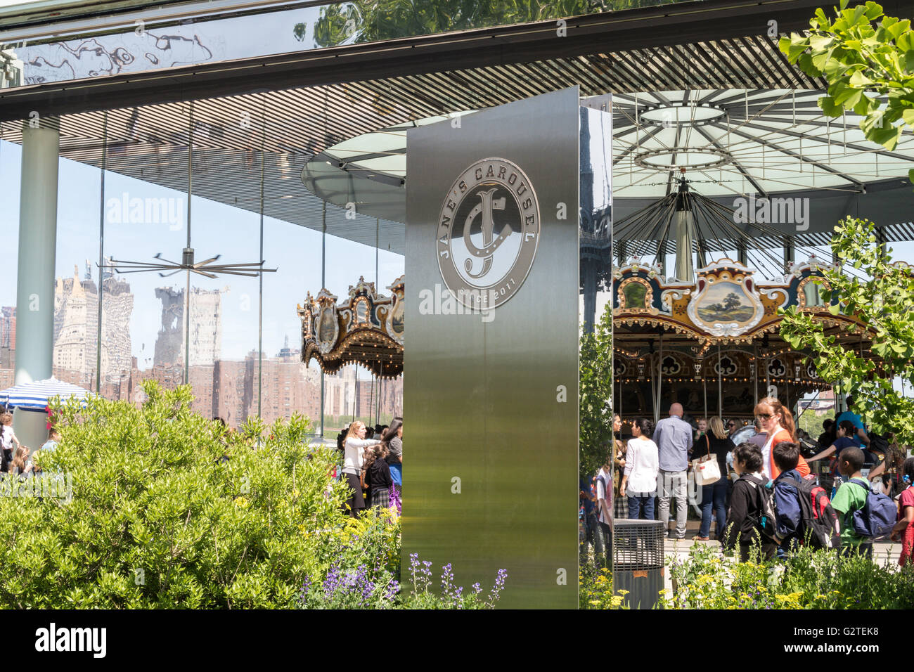 Jane's Carousel in Brooklyn Bridge Park, NYC, USA Stock Photo - Alamy