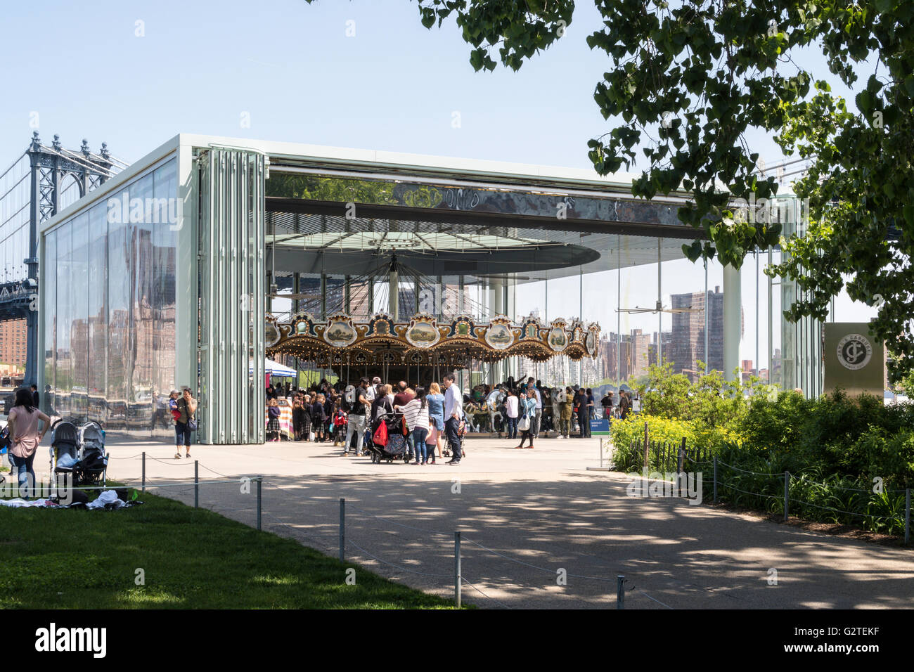 Jane's Carousel in Brooklyn Bridge Park, NYC, USA Stock Photo - Alamy