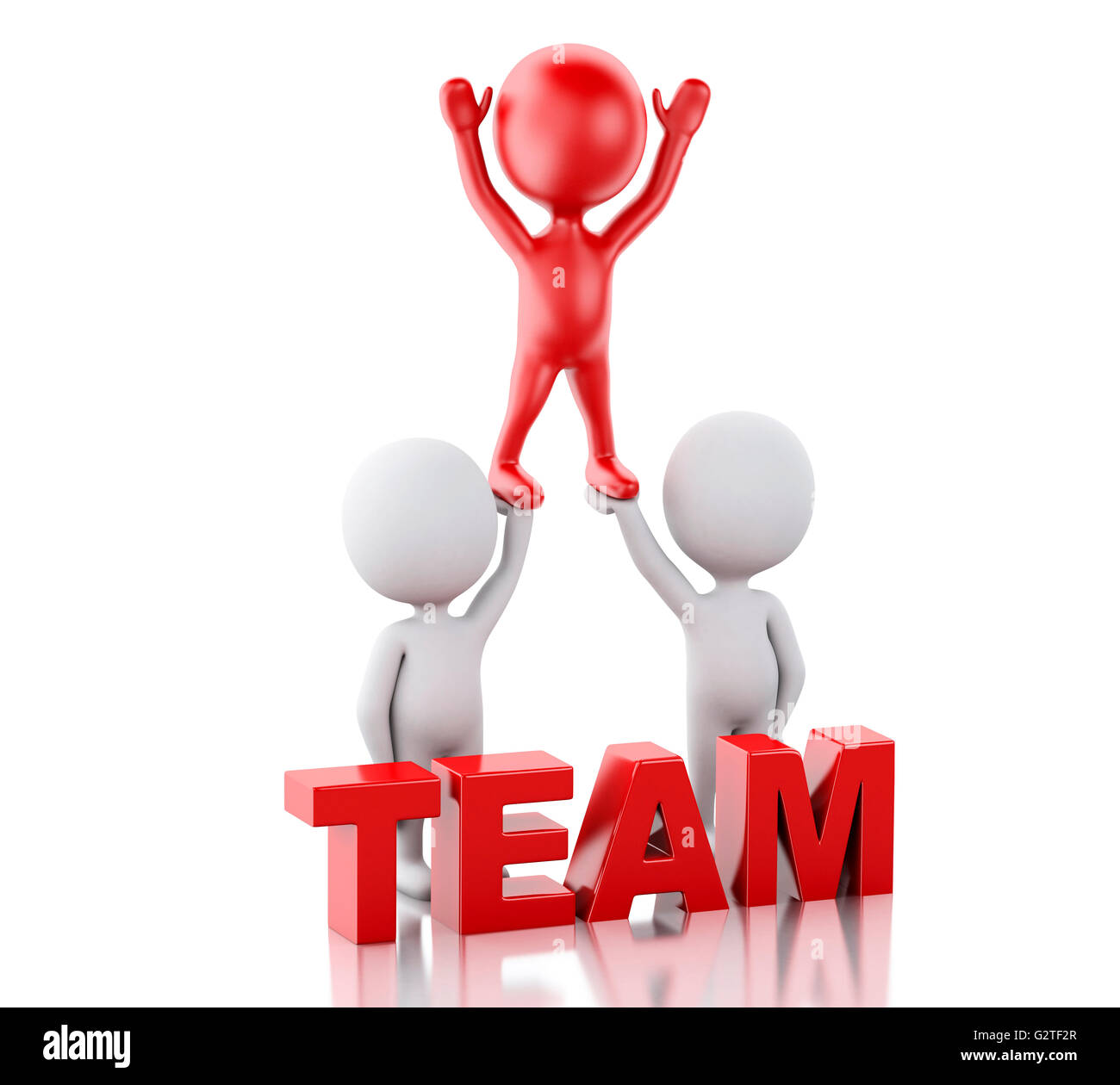 3d renderer image. White people and leadership. Team work and ...