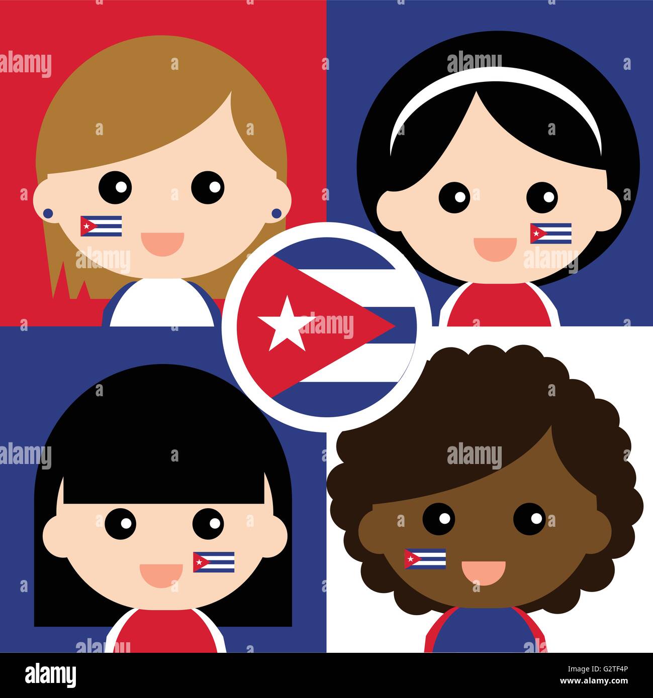 Group of happy Cuba's supporters Stock Vector Image & Art - Alamy